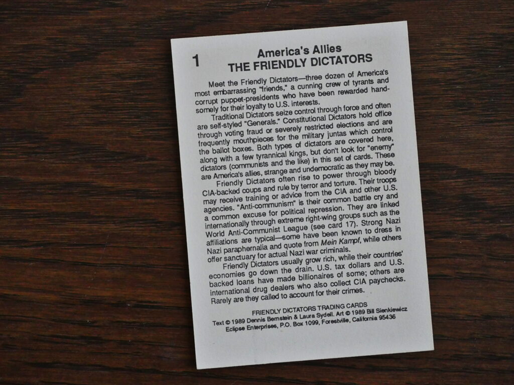 1989: Friendly Dictators Trading Cards – Total Eclipse